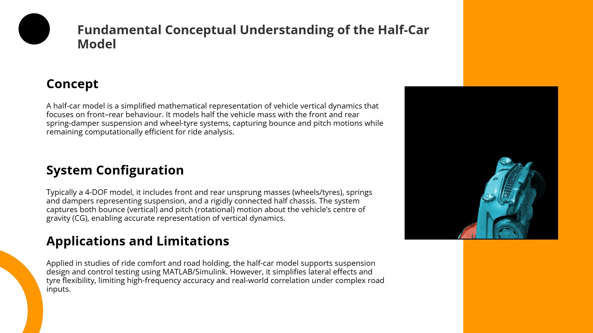 Half Car Model – Technical Explanation | Slidebyslide.ai